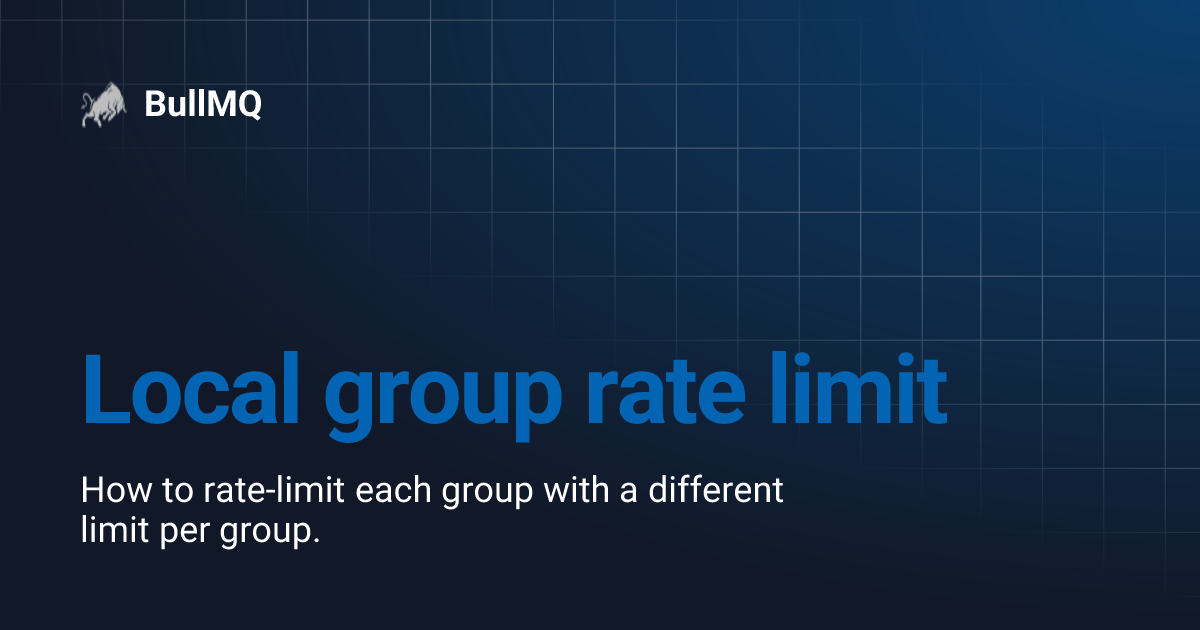 Local group rate limit | BullMQ